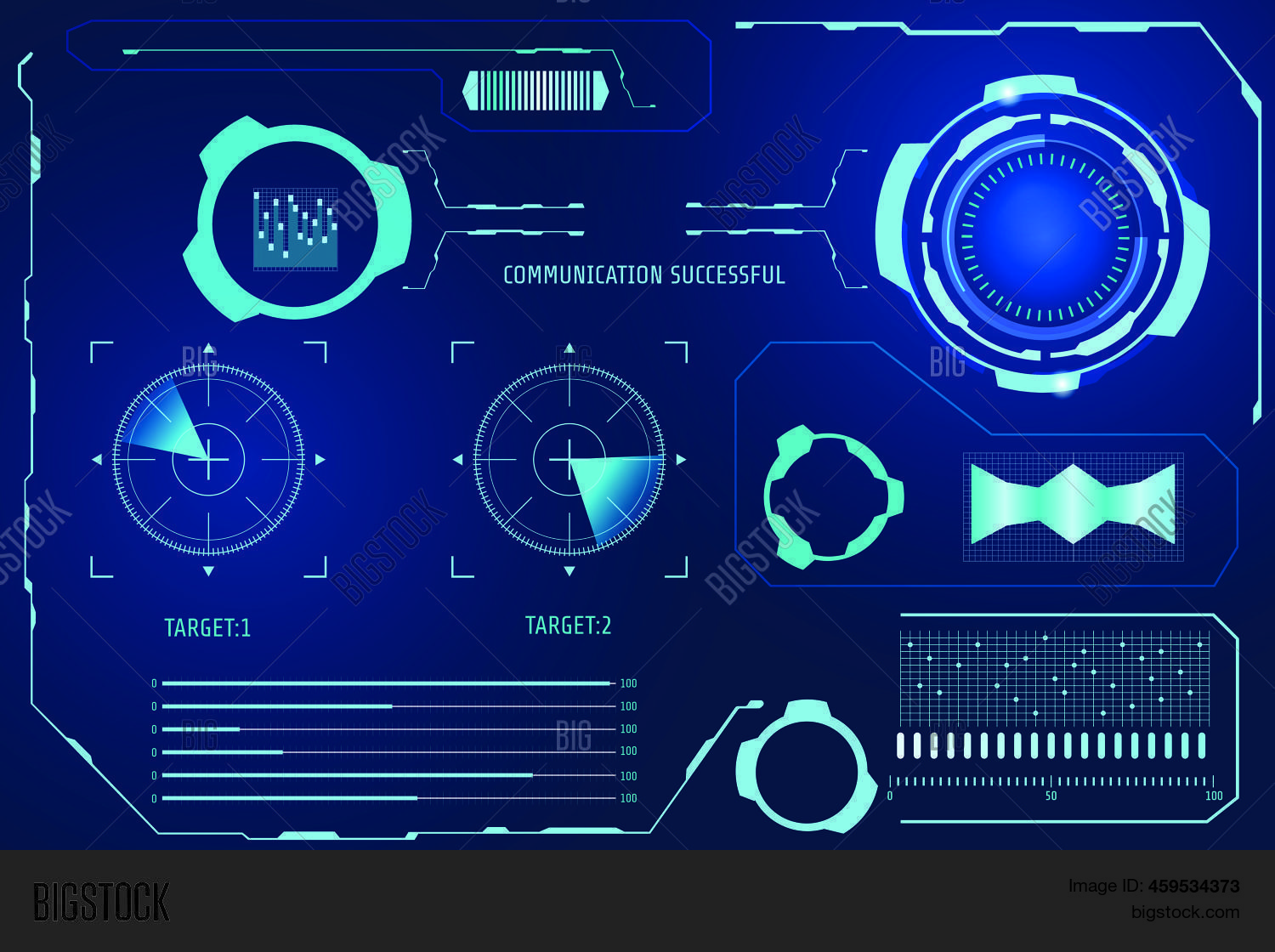 Futuristic Hud Blue Vector & Photo (Free Trial) | Bigstock
