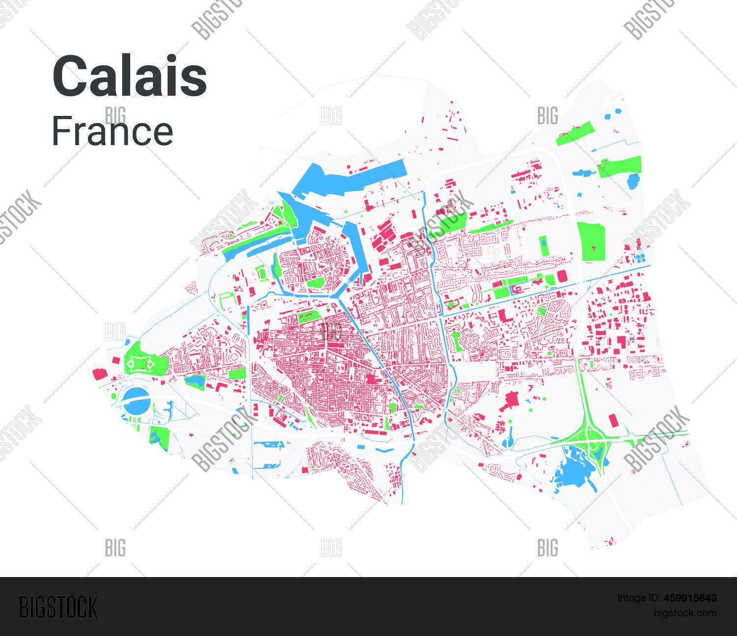 Calais Vector Map. Vector & Photo (Free Trial) | Bigstock
