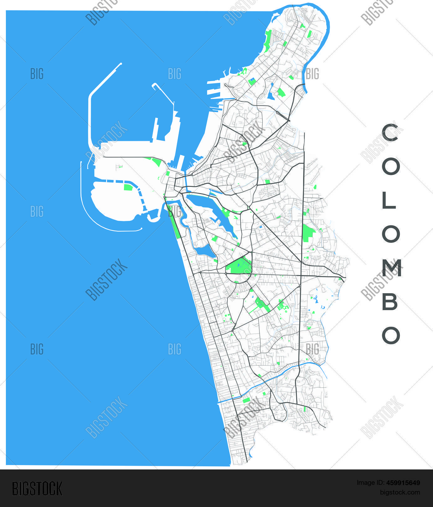 Colombo Vector Map. Vector & Photo (Free Trial) | Bigstock