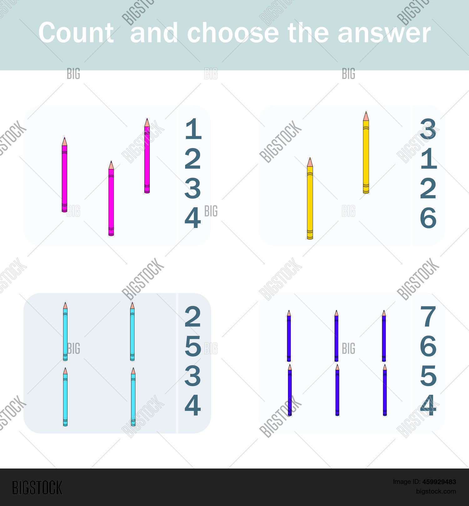Counting Game Vector & Photo (Free Trial) | Bigstock