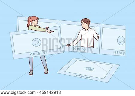 People Editing Video Vector & Photo (Free Trial) | Bigstock