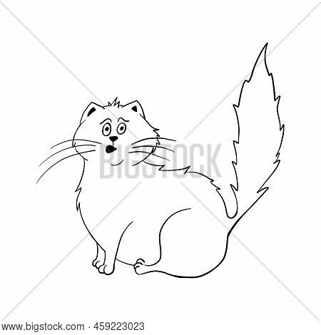 Cat. Funny Fat Doodle Vector & Photo (Free Trial) | Bigstock