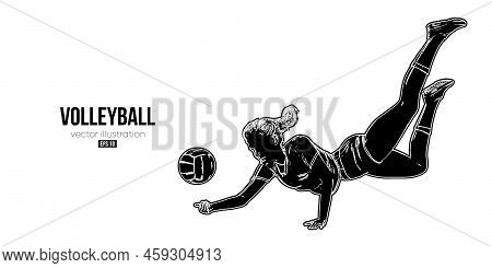 Volleyball Silhouette Dive