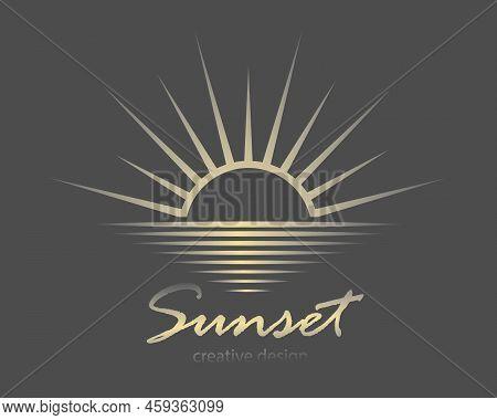 Sunset. Vector Logo Vector & Photo (Free Trial) | Bigstock