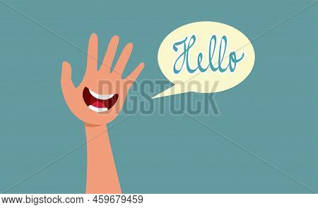 Hand Waving Hello Vector & Photo (Free Trial) | Bigstock