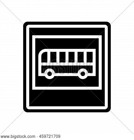 Bus Road Sign Glyph Vector & Photo (Free Trial) | Bigstock