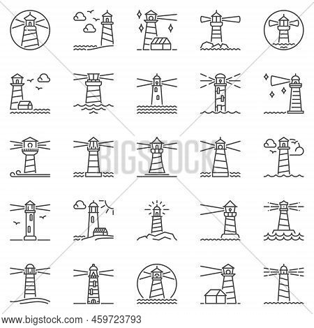 Lighthouse Outline Vector & Photo (Free Trial) | Bigstock