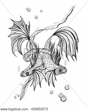 Two Fish Symbol Zodiac Image & Photo (Free Trial) | Bigstock