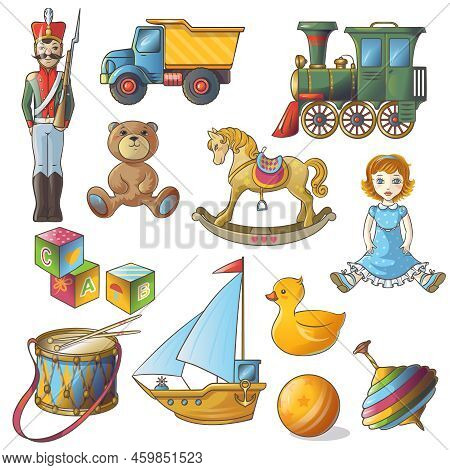 Kids Toys Icon Set Vector & Photo (Free Trial) | Bigstock
