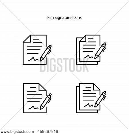 Signature Icons Set Vector & Photo (Free Trial) | Bigstock