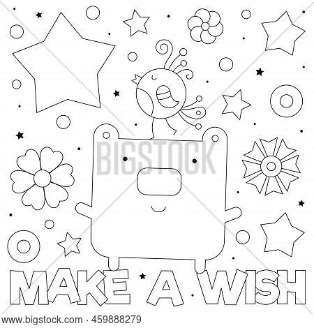Make Wish. Coloring Vector & Photo (Free Trial) | Bigstock