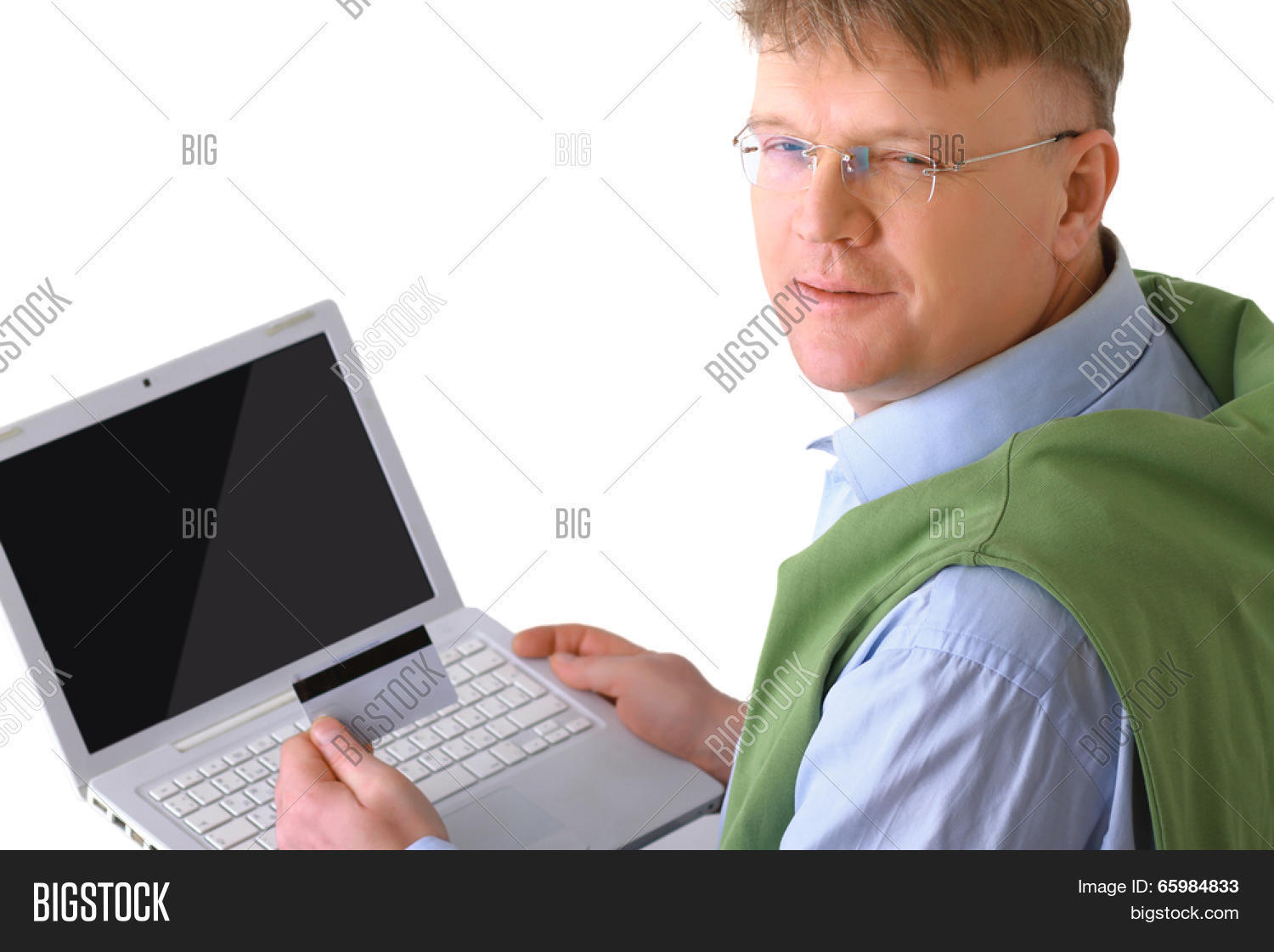 Man Sitting Laptop, Image & Photo (Free Trial) | Bigstock