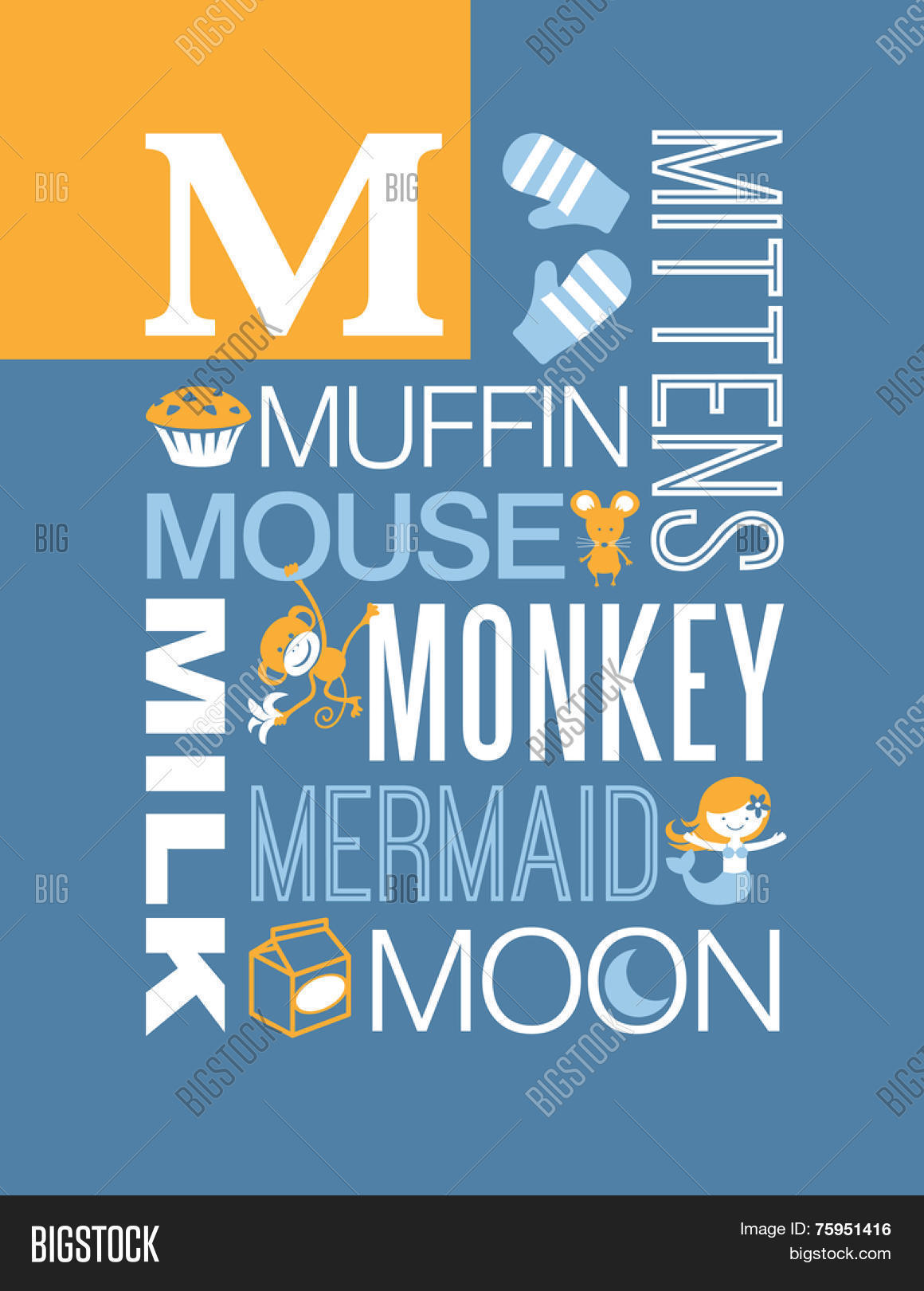 Letter M Words Vector & Photo (Free Trial) | Bigstock