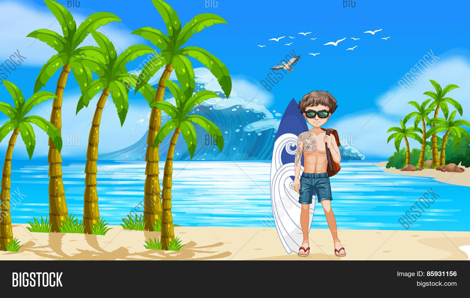 Man Standing On Beach Vector & Photo (Free Trial) | Bigstock