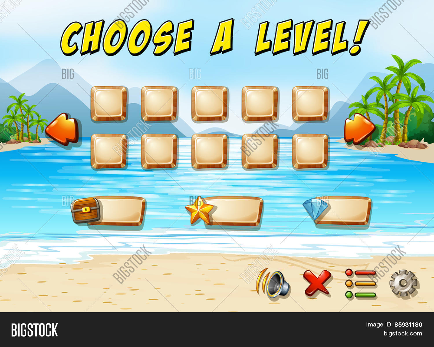 Game Template Ocean Vector & Photo (Free Trial) | Bigstock
