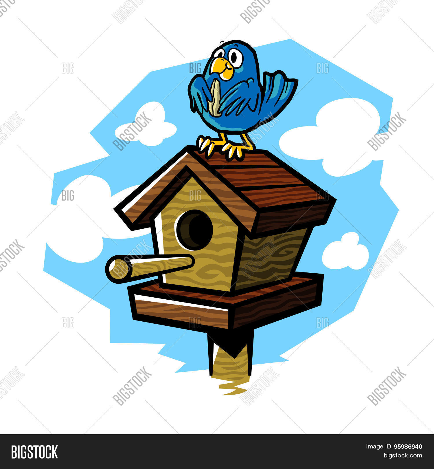 Cartoon Birdhouse Vector & Photo (Free Trial) | Bigstock