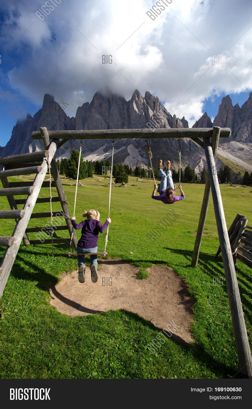 Girls Sister Swinging Image & Photo (Free Trial) | Bigstock