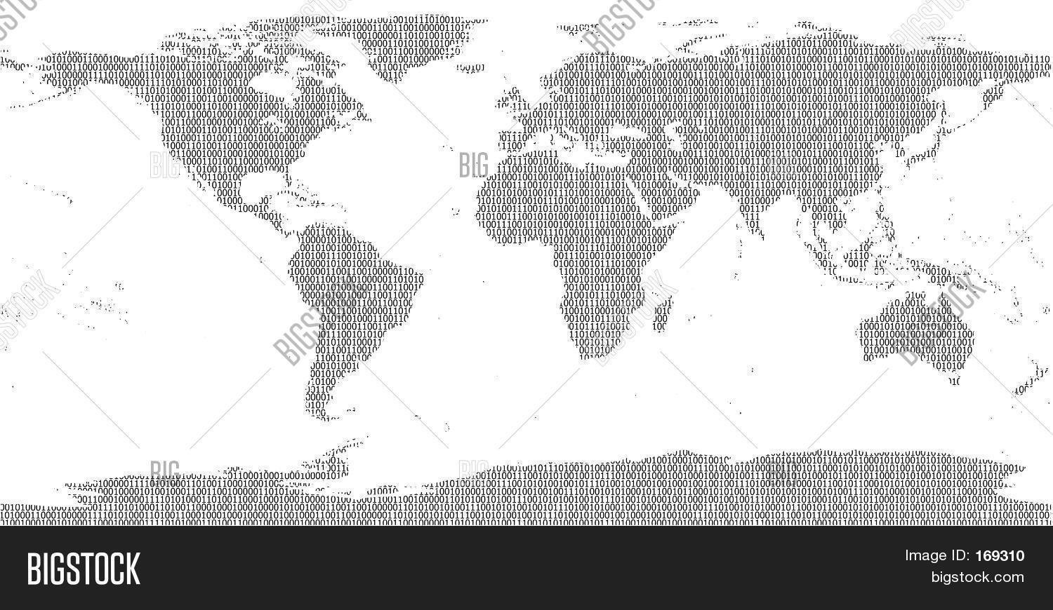 Binary World Map Image & Photo (Free Trial) | Bigstock
