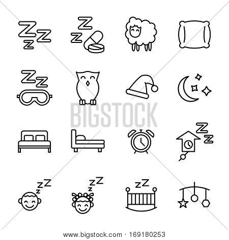 Set Sleep Icons Vector & Photo (Free Trial) | Bigstock