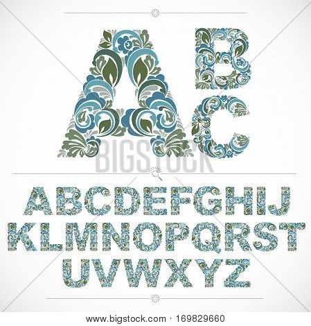 Blue Floral Font, Vector & Photo (Free Trial) | Bigstock