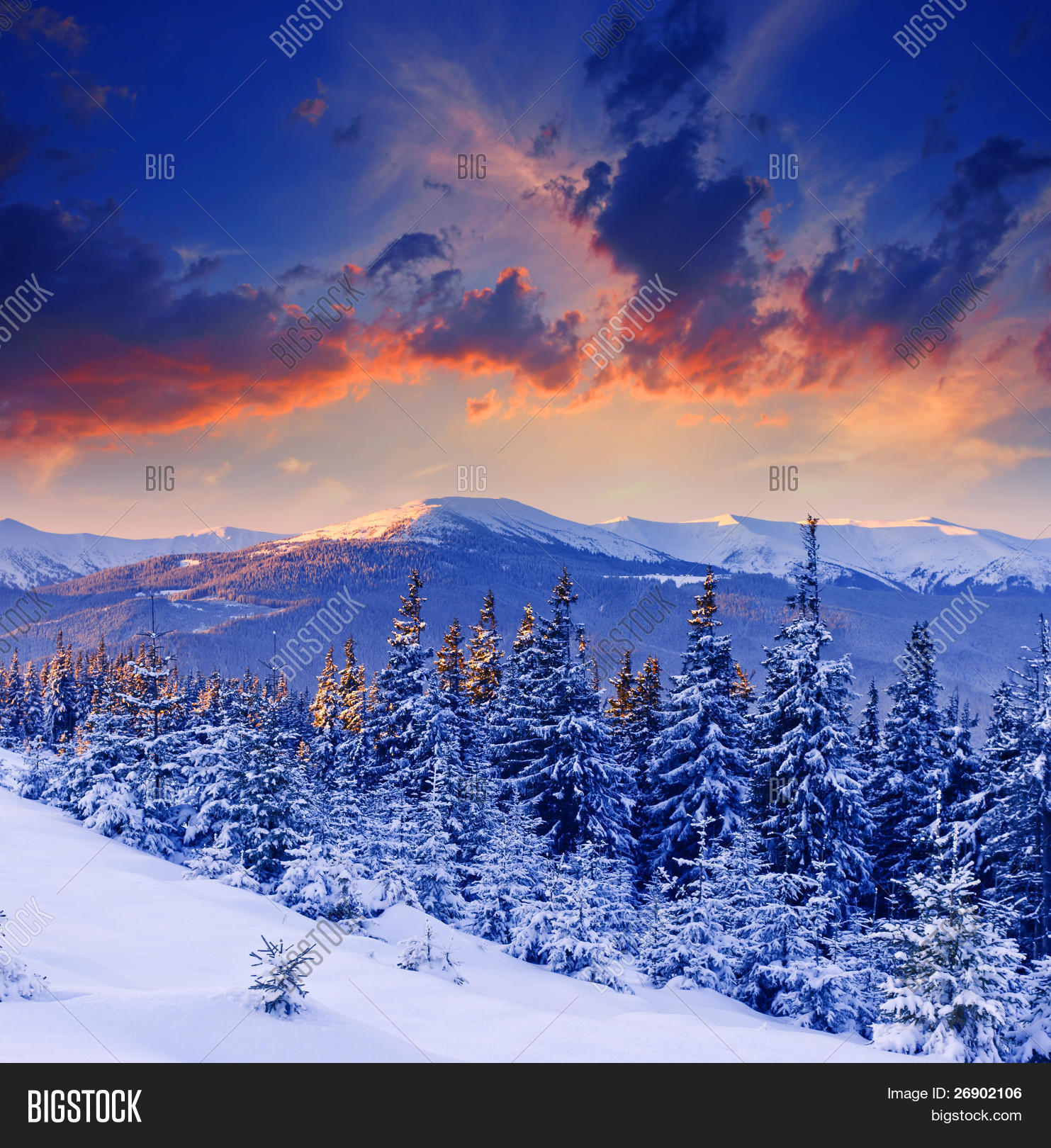 Majestic Sunset Winter Image & Photo (Free Trial) | Bigstock