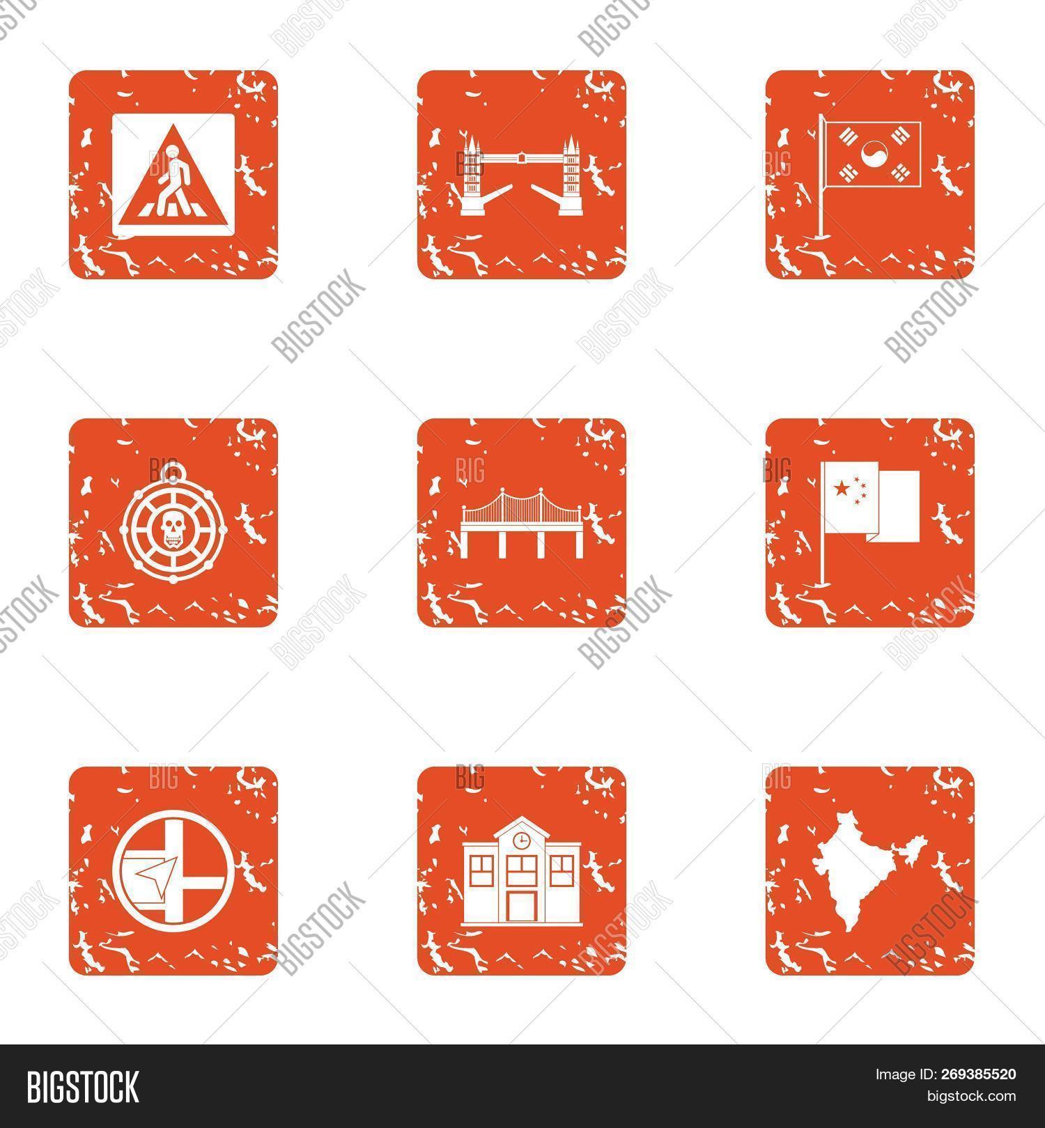 Axle Icons Set. Grunge Image & Photo (Free Trial) | Bigstock