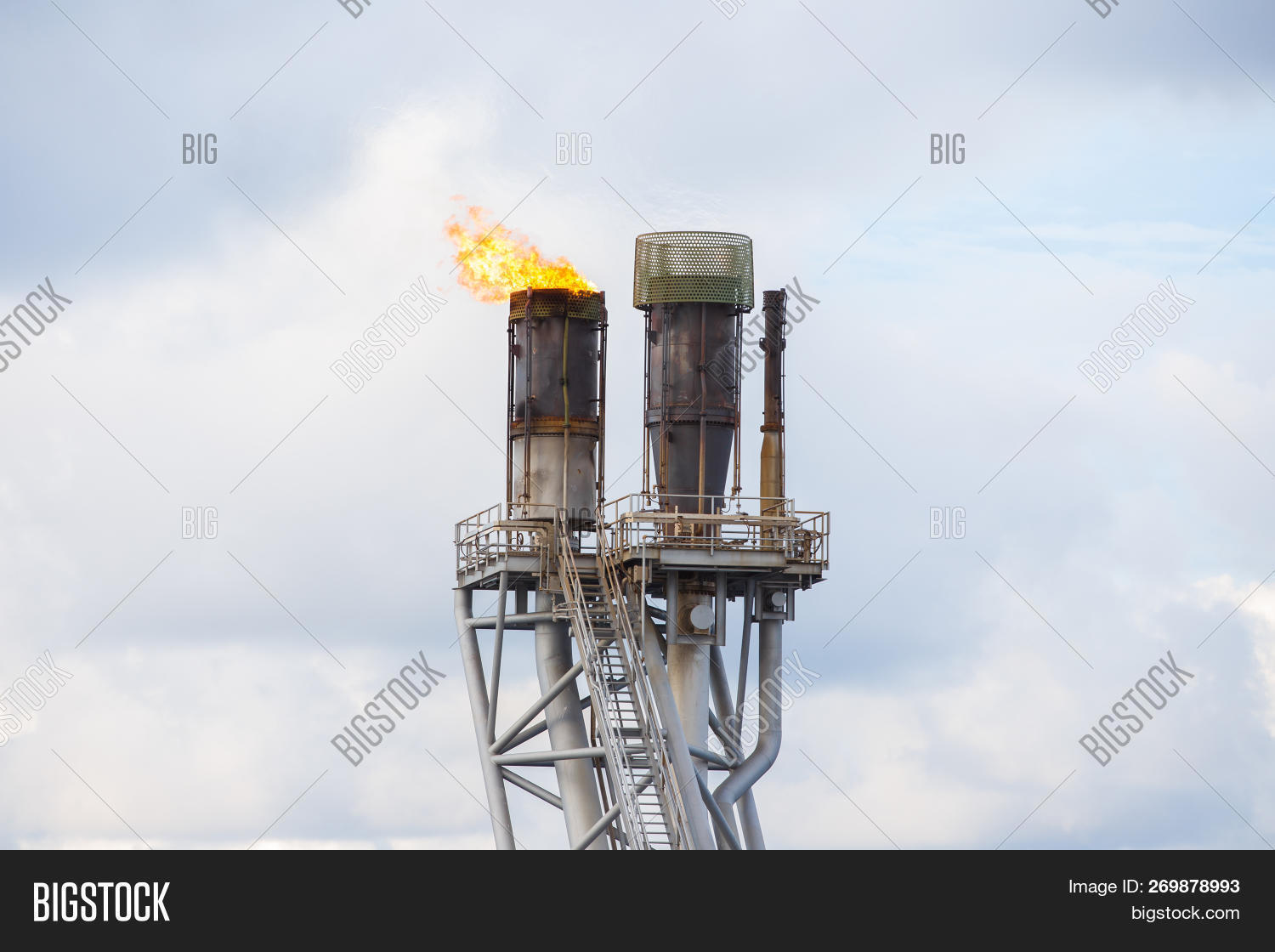 Flare Stack Oil Gas Image & Photo (Free Trial) | Bigstock