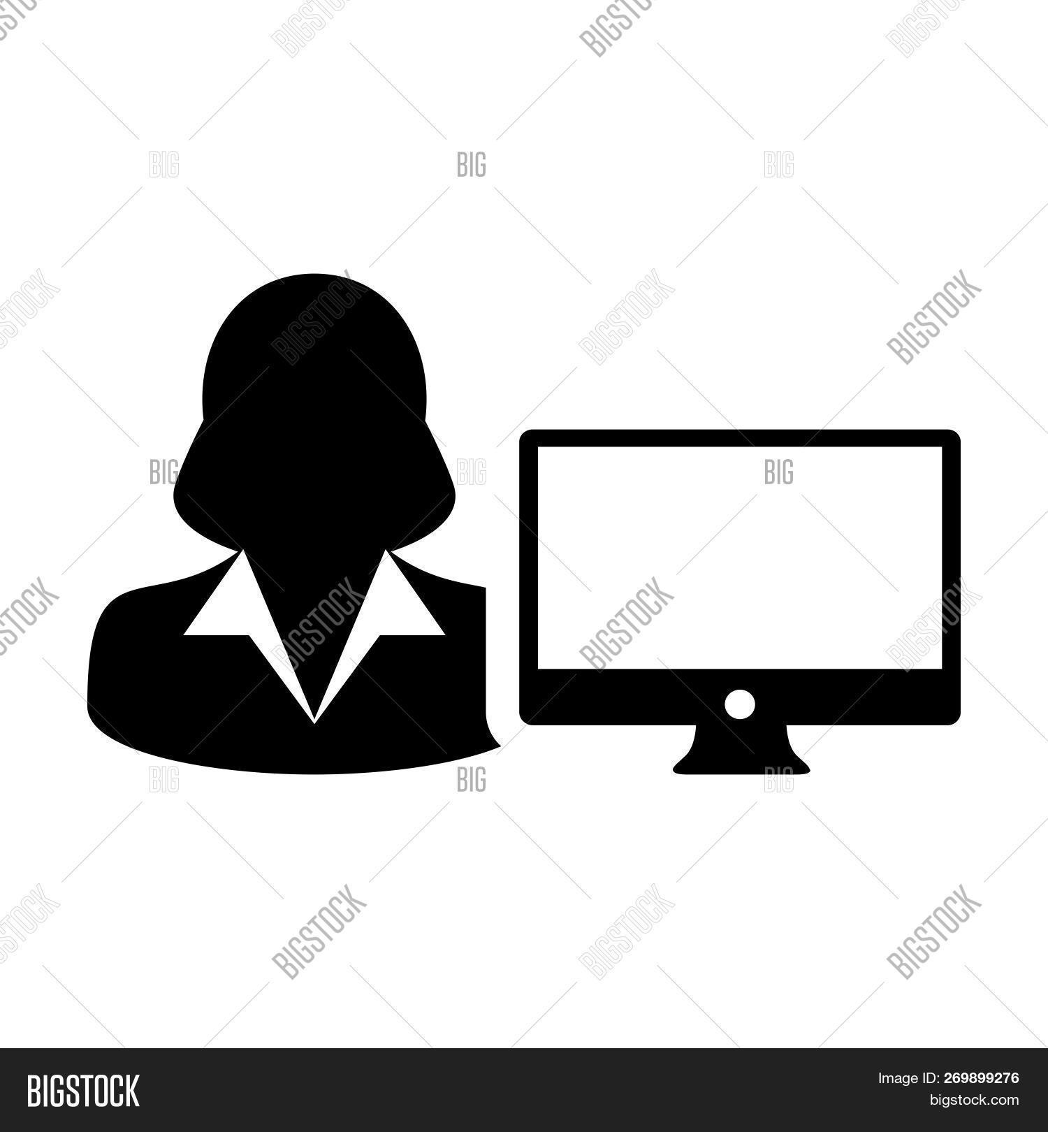Computer Icon Vector Vector & Photo (Free Trial) | Bigstock