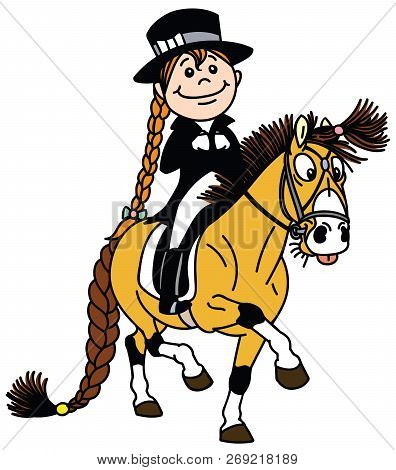 Cartoon Girl Riding Vector & Photo (Free Trial) | Bigstock
