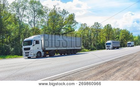 Escort Trucks Driving Image & Photo (Free Trial) | Bigstock