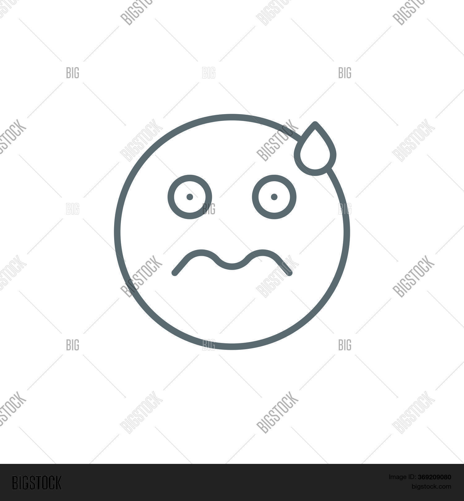 Worried Face Emoticon Vector & Photo (Free Trial) | Bigstock