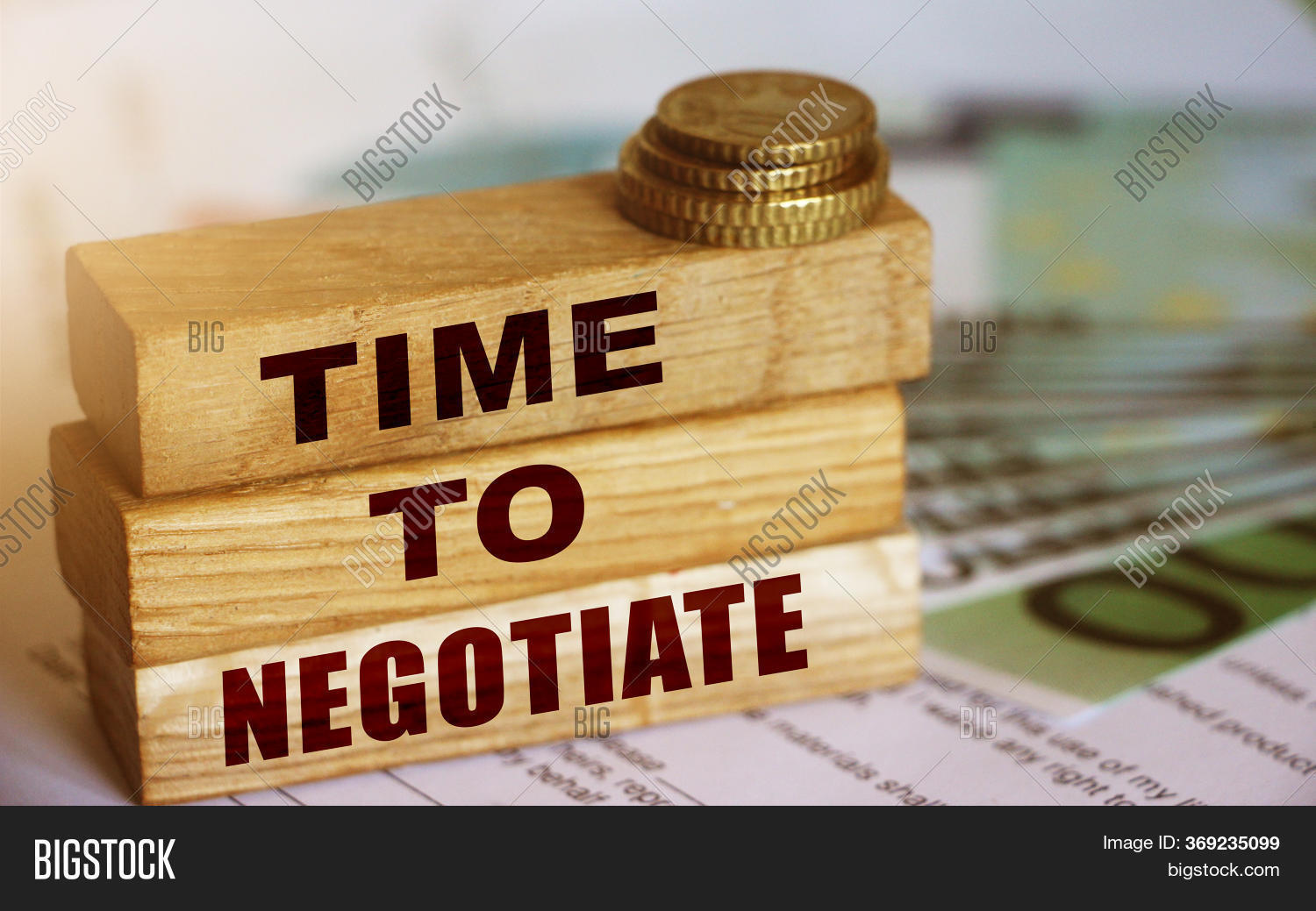 Time Negotiate Text On Image & Photo (Free Trial) | Bigstock
