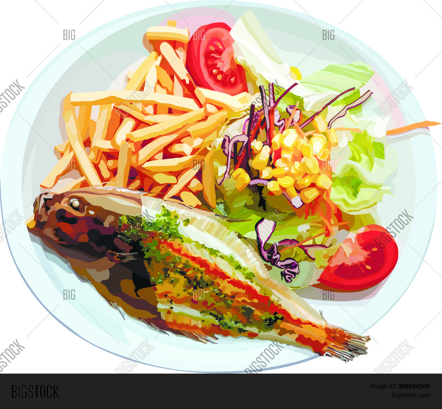Fried Fish Fries Vector & Photo (Free Trial) | Bigstock