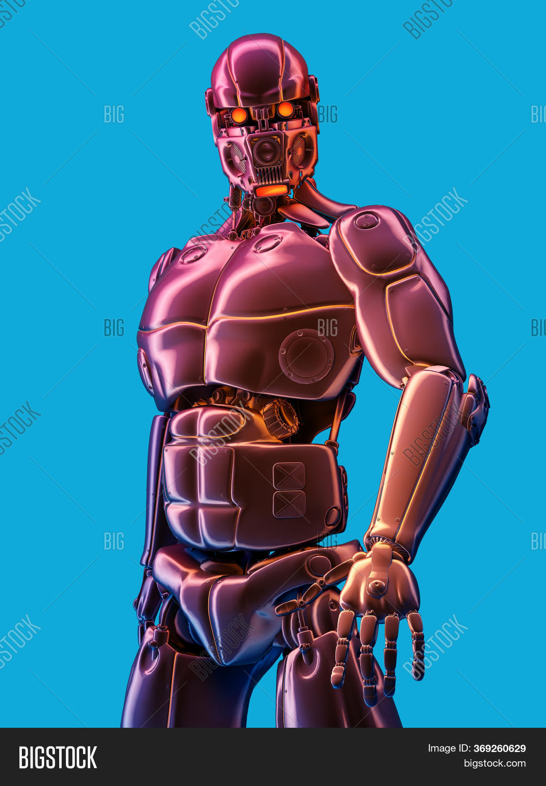 Robot On Blue Image & Photo (Free Trial) | Bigstock