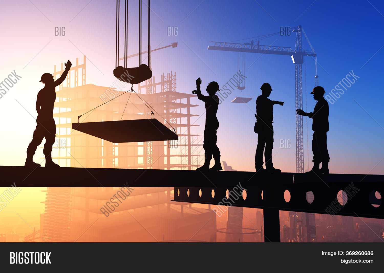 Silhouette Workers On Image & Photo (Free Trial) | Bigstock