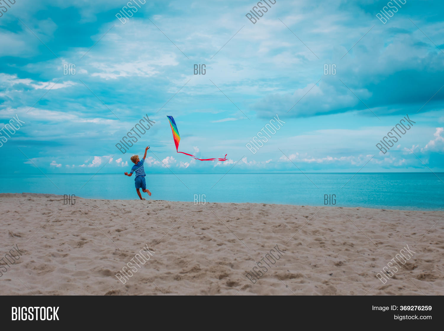 Happy Boy Flying Kite Image & Photo (Free Trial) | Bigstock