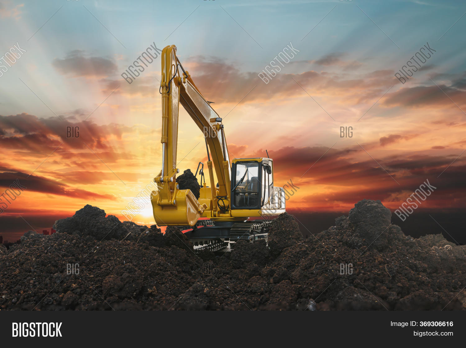 Excavators Digging Image & Photo (Free Trial) | Bigstock