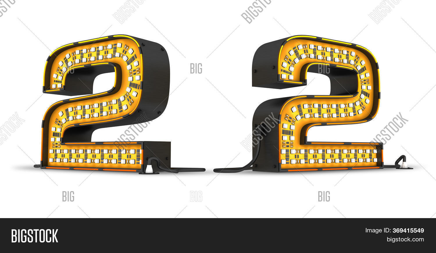 Led Number Light 3d Image & Photo (Free Trial) | Bigstock