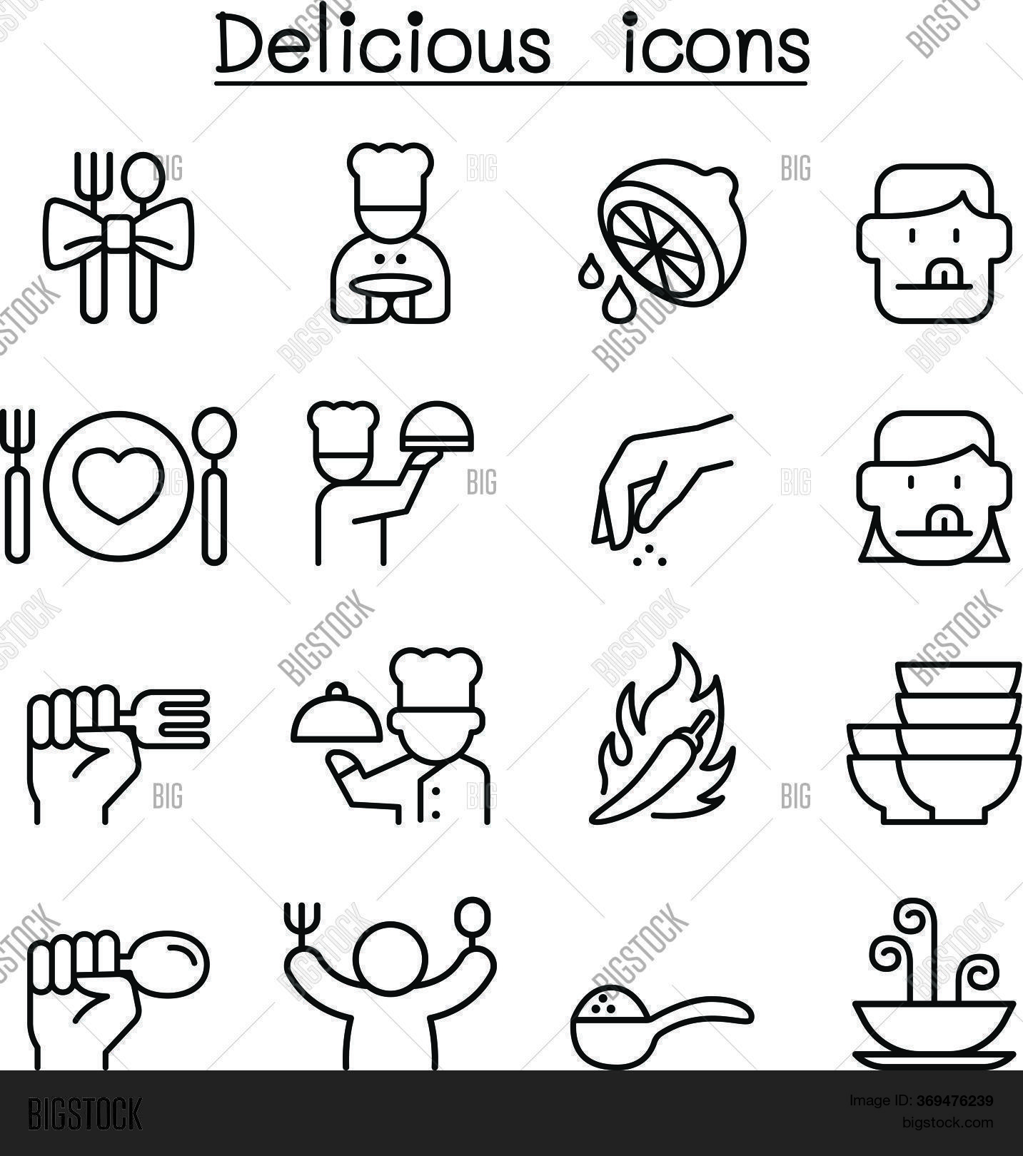 Delicious Food Icon Vector & Photo (Free Trial) | Bigstock