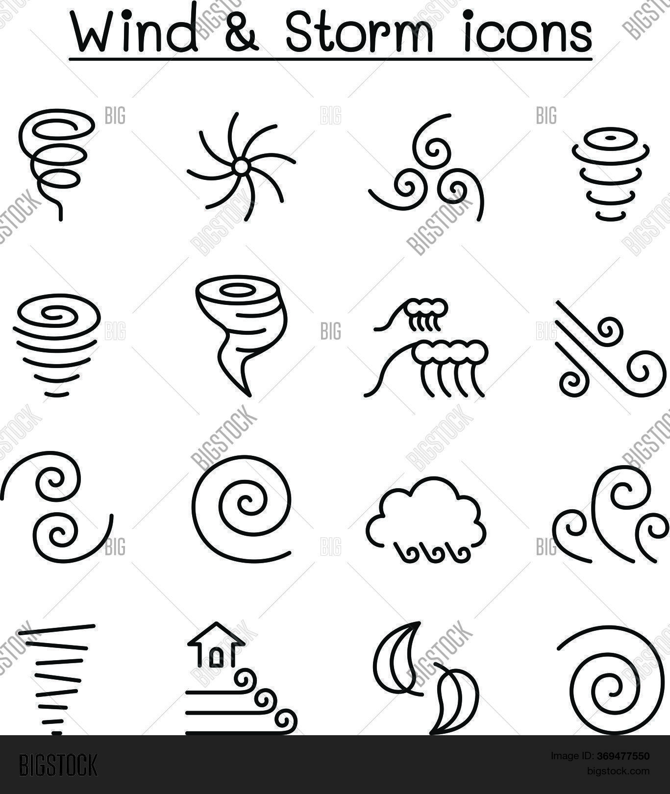Wind & Storm Icon Set Vector & Photo (Free Trial) | Bigstock