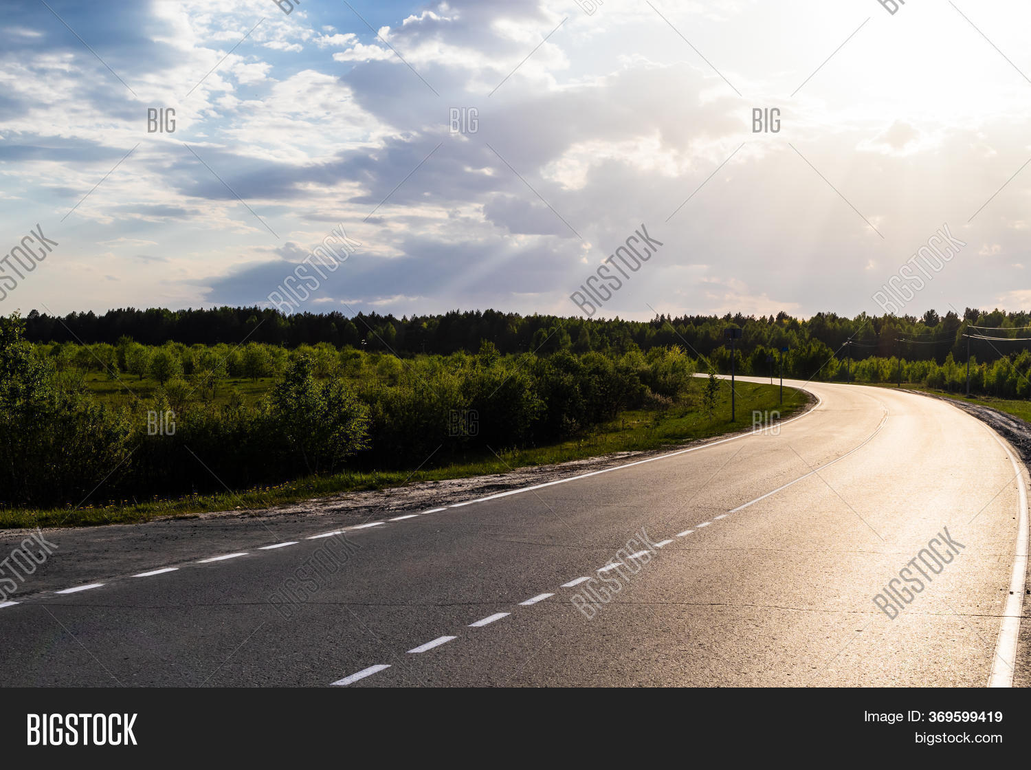 Sunlit Road Makes Image & Photo (Free Trial) | Bigstock