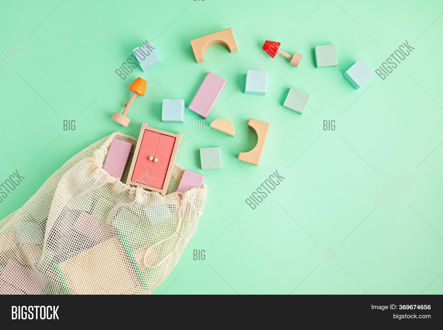 Flat Lay Wooden Blocks Image & Photo (Free Trial) | Bigstock