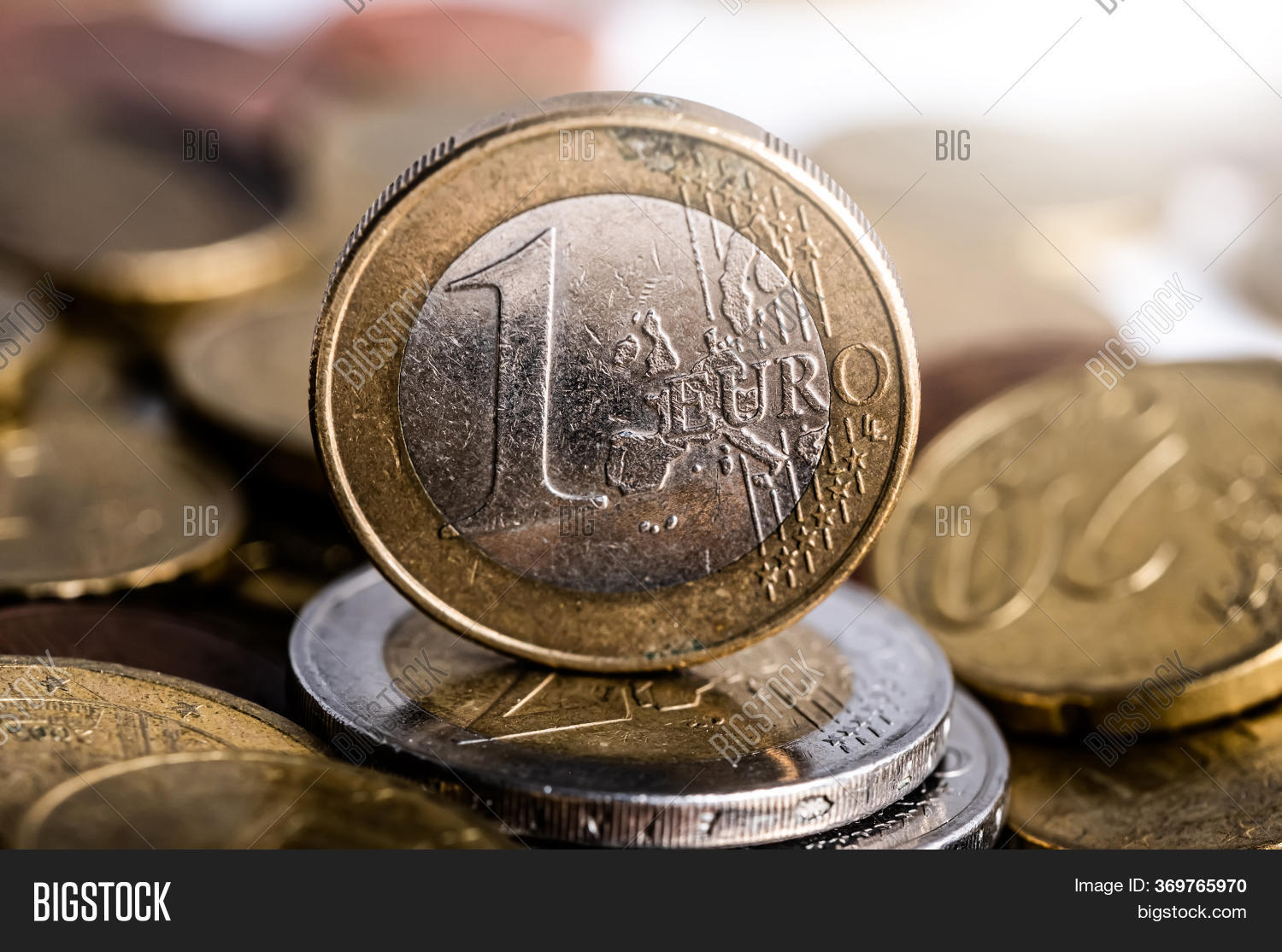 One Euro Coin On Coins Image & Photo (Free Trial) | Bigstock