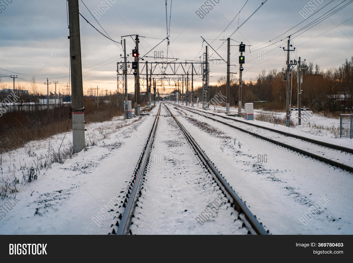 Railway Track Sunset Image & Photo (Free Trial) | Bigstock