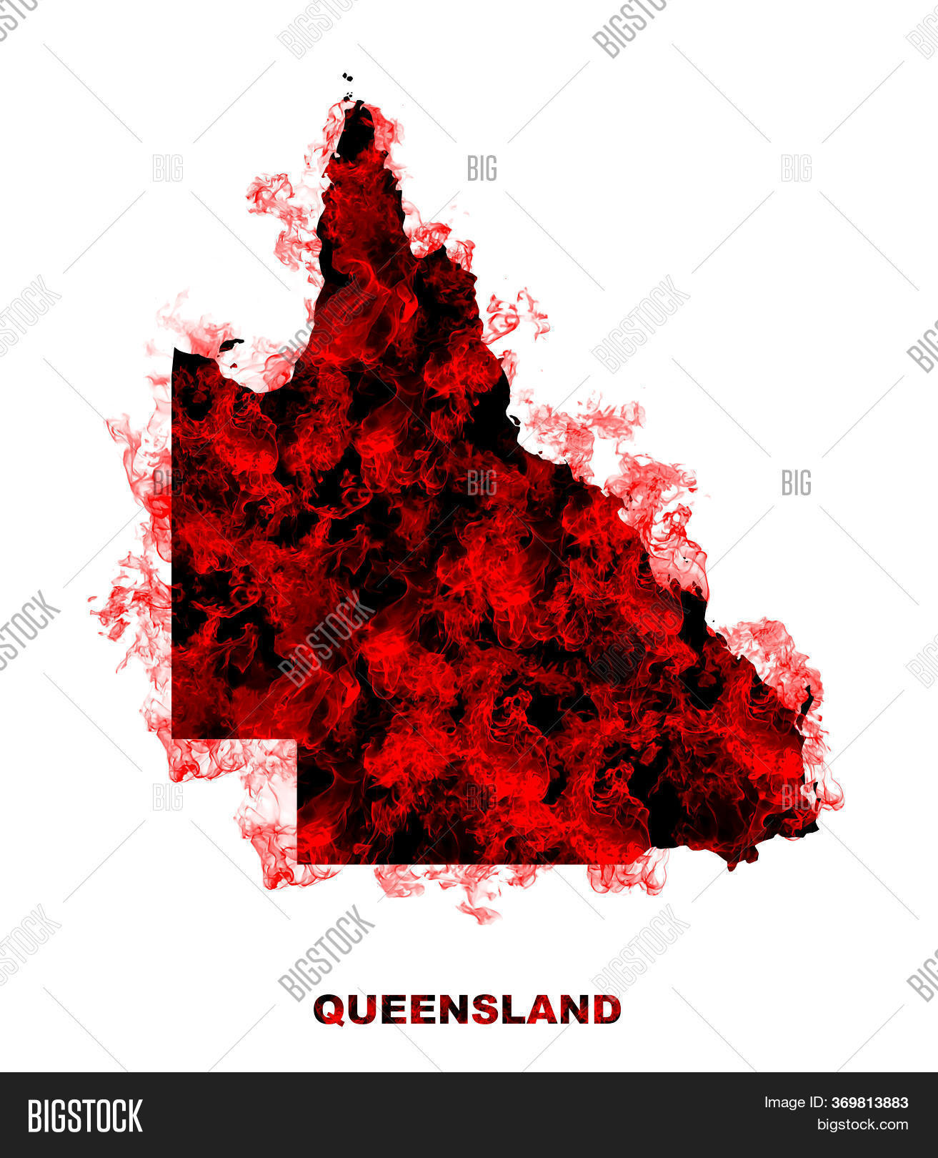 Queensland Map Fire On Image & Photo (Free Trial) | Bigstock