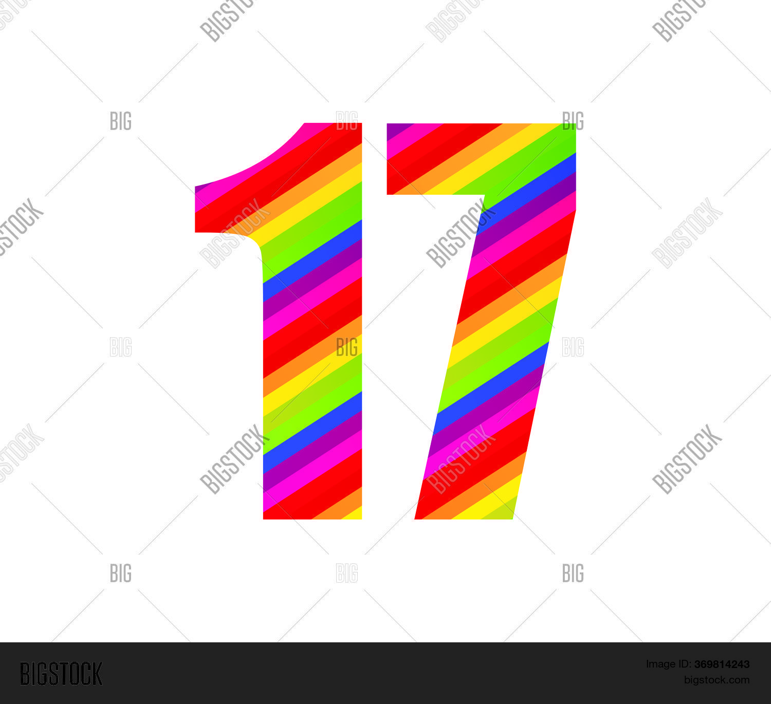 17 Number Rainbow Vector & Photo (Free Trial) | Bigstock