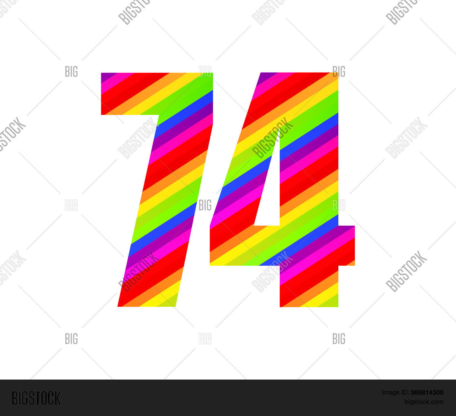 74 Number Rainbow Vector & Photo (Free Trial) | Bigstock