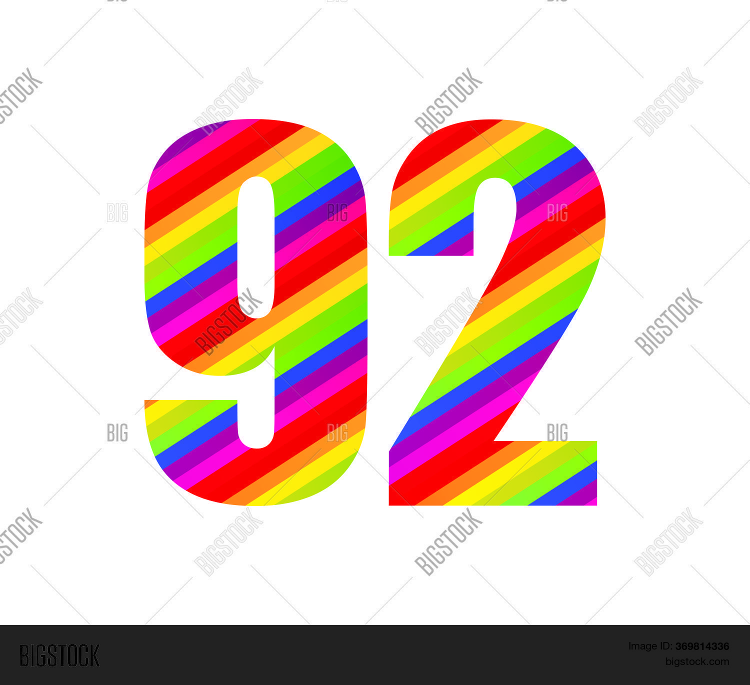 92 Number Rainbow Vector & Photo (Free Trial) | Bigstock