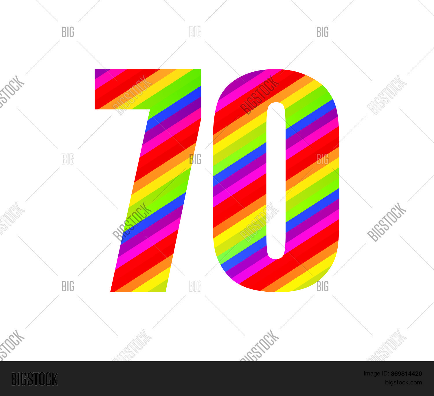 70 Number Rainbow Vector & Photo (Free Trial) | Bigstock