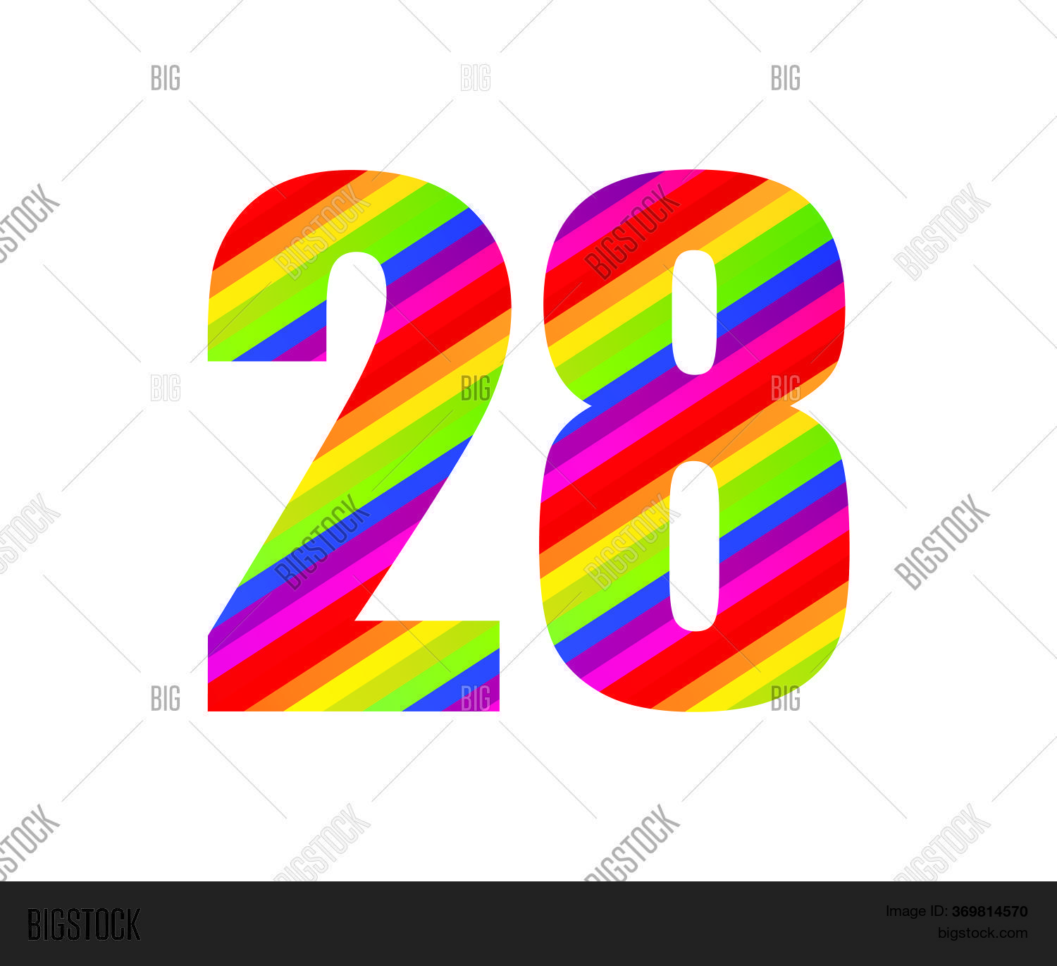 28 Number Rainbow Vector & Photo (Free Trial) | Bigstock